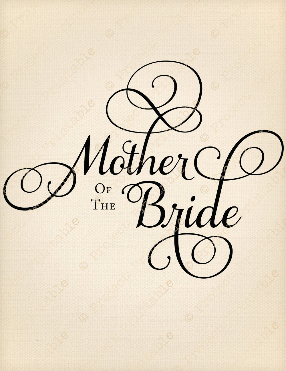 MOTHER of the BRIDE WEDDING Instant download Fabric Image