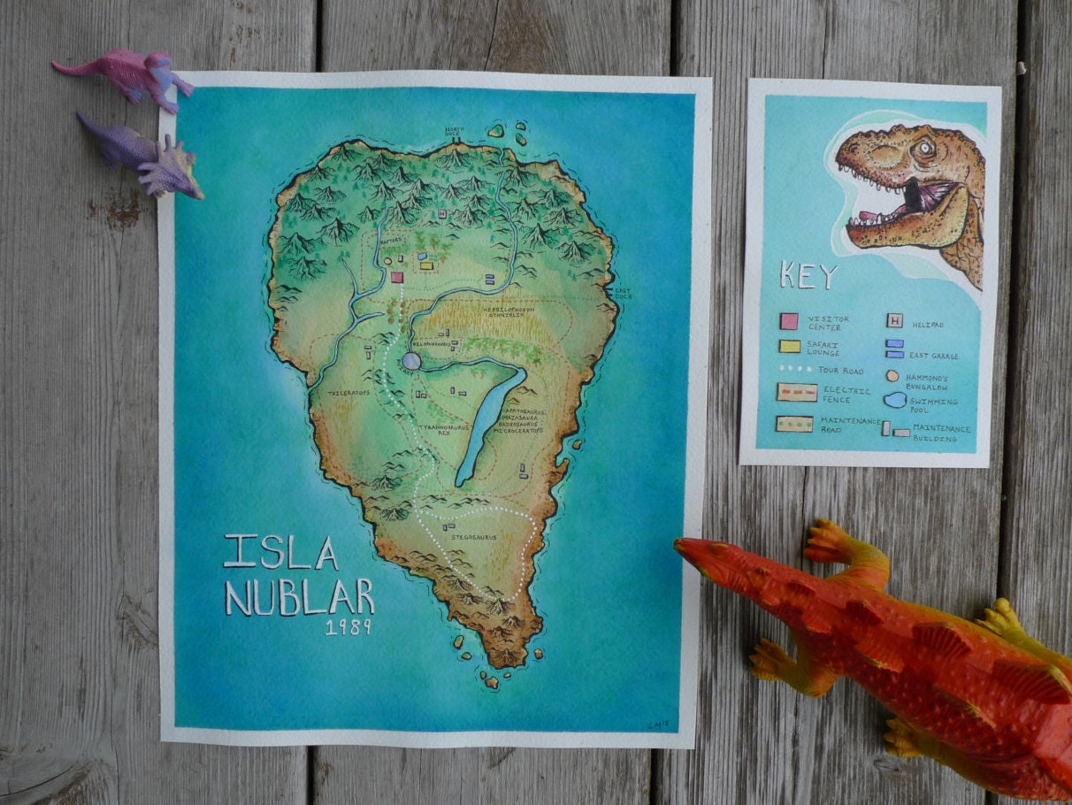 Map of Isla Nublar novel version