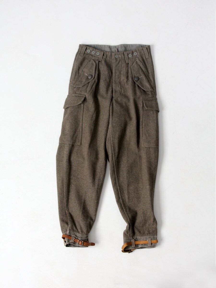 WWII Swedish army trousers 1940s wool pants waist 30