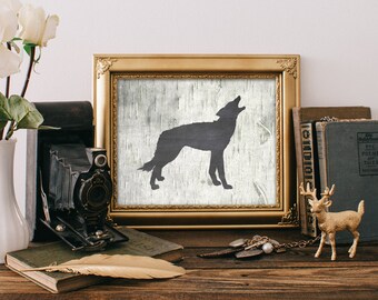 Wolf art print | Etsy
