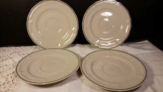 Newcor Stoneware New Port Saucer Set of 4 by ShellysSelectSalvage