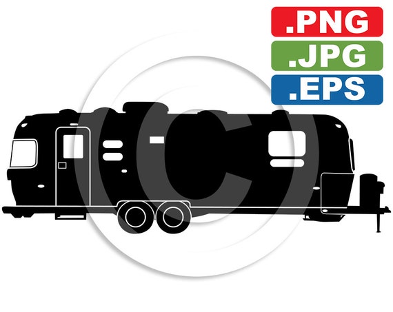 Travel Trailer / Camper / RV Silhouette Clip by iDrawSilhouettes