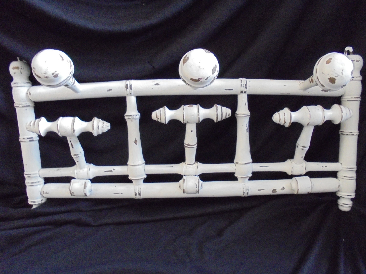 French vintage wooden decorative white made coat rack,hanging rack,hall ...