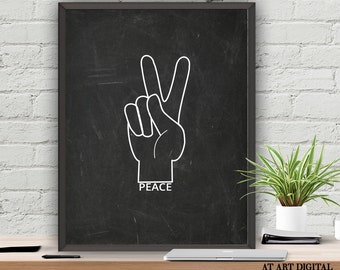 Hand peace sign | Etsy