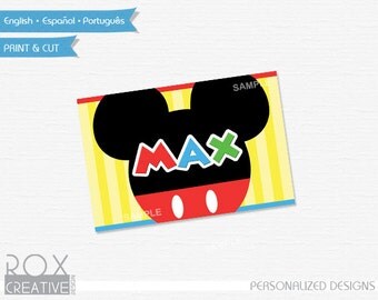 Mickey name tag | Etsy