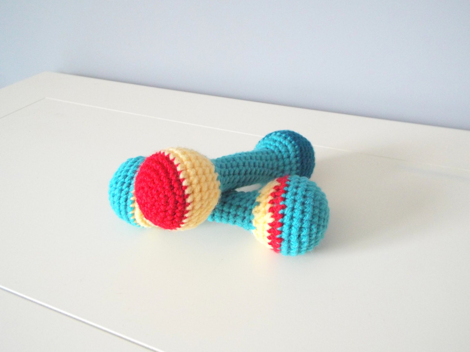 Crochet rattle set Baby shower gift Toys by CrochetToysCorner