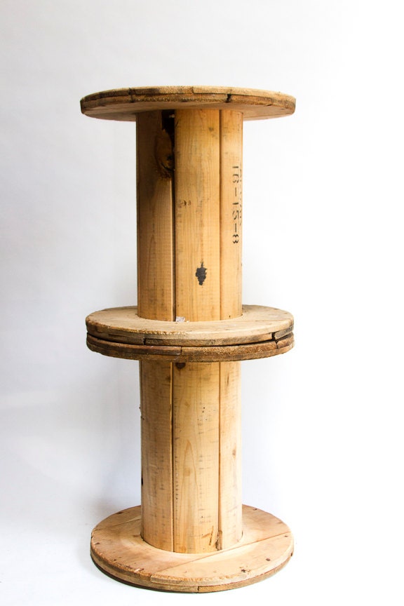 Vintage Large Wooden Spool Rustic Decor Cable Reel Wooden