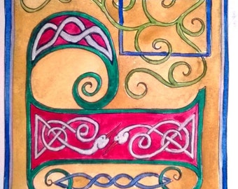 Medieval letter p | Etsy