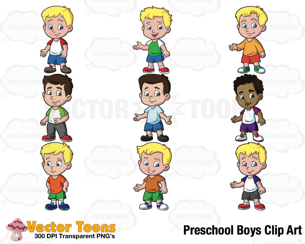 Preschool Boys Clip Art Digital Clipart Digital Graphics