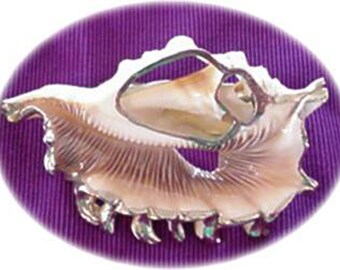 Handmade PMC Lace Murex Shell Pendant Necklace .999 Fine