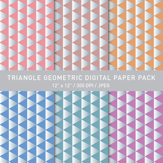 Triangle Digital Paper - Geometric Digital Paper - Scrapbook Paper ...
