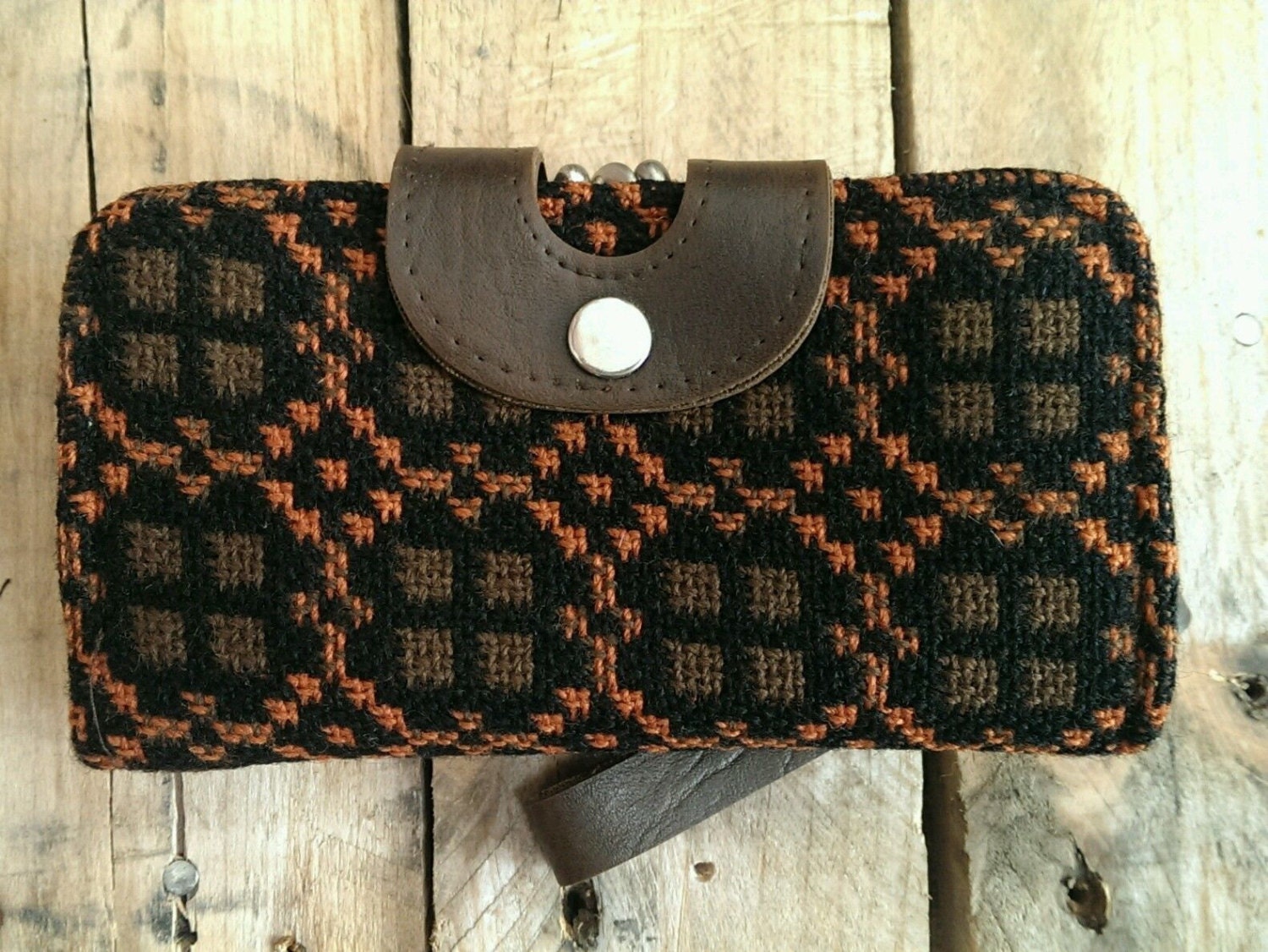 Vintage 1960s 60s Large Welsh Tapestry Purse Wallet Boho Clutch Retro ...