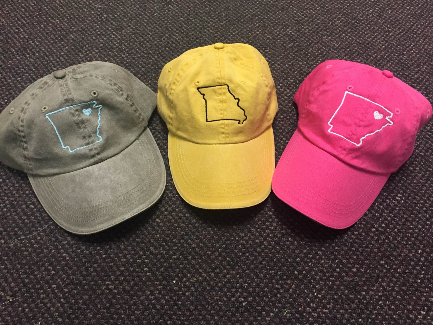 State Outline Embroidered Hats