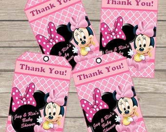 Minnie mouse tags | Etsy