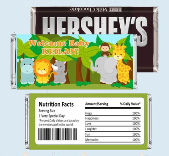 Jungle Safari Bar Wrapper, Candy Bar Wrapper Printable Jungle animals ...
