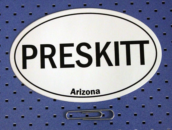 Preskitt Prescott Arizona Oval Bumper Sticker