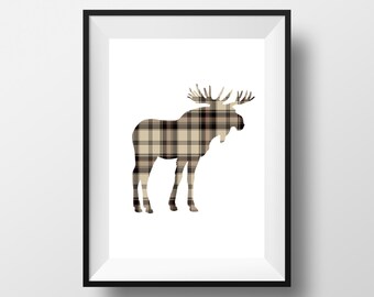 Plaid moose | Etsy