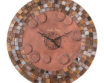 Copper wall clock | Etsy