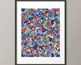 Round canvas art | Etsy