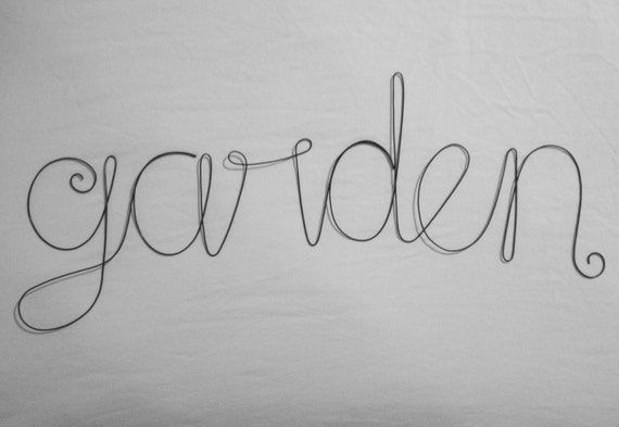 GARDEN Wire Word Wall Hanging Art
