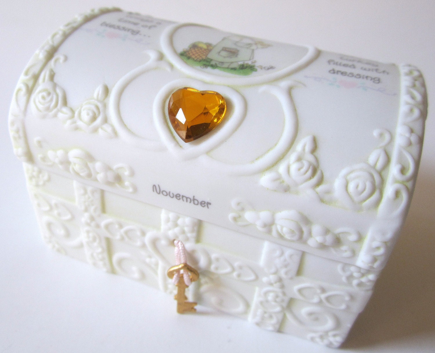 Porcelain Trinket Box Japan 1995 Precious Moments November Hope Chest ...