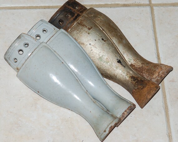 Antique Stove Legs Cast Iron Set Of 4 Large White by randitanbits