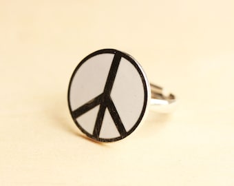 Black Enamel Ring Black Siam Ring Siam Ring Silver Twist