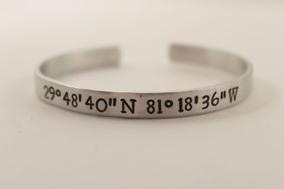 Custom Coordinate Bracelet GPS Location Coordinate Jewelry