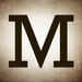 Letter M in 4 color choices Monogramed Photo Print or Canvas