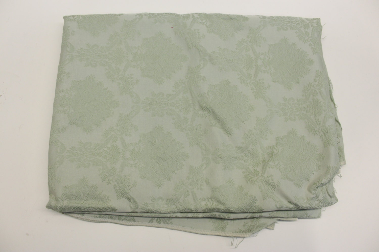 Vintage Cotton Damask Fabric, Traditional Motif, Sage Green, 3 1/2 ...