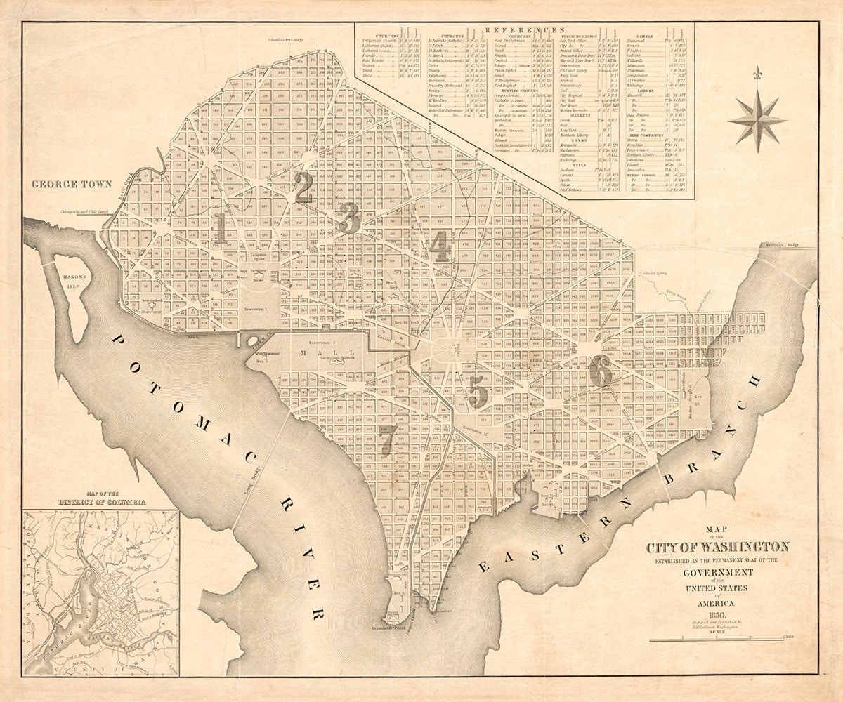 1850 Map of Washington D.C.