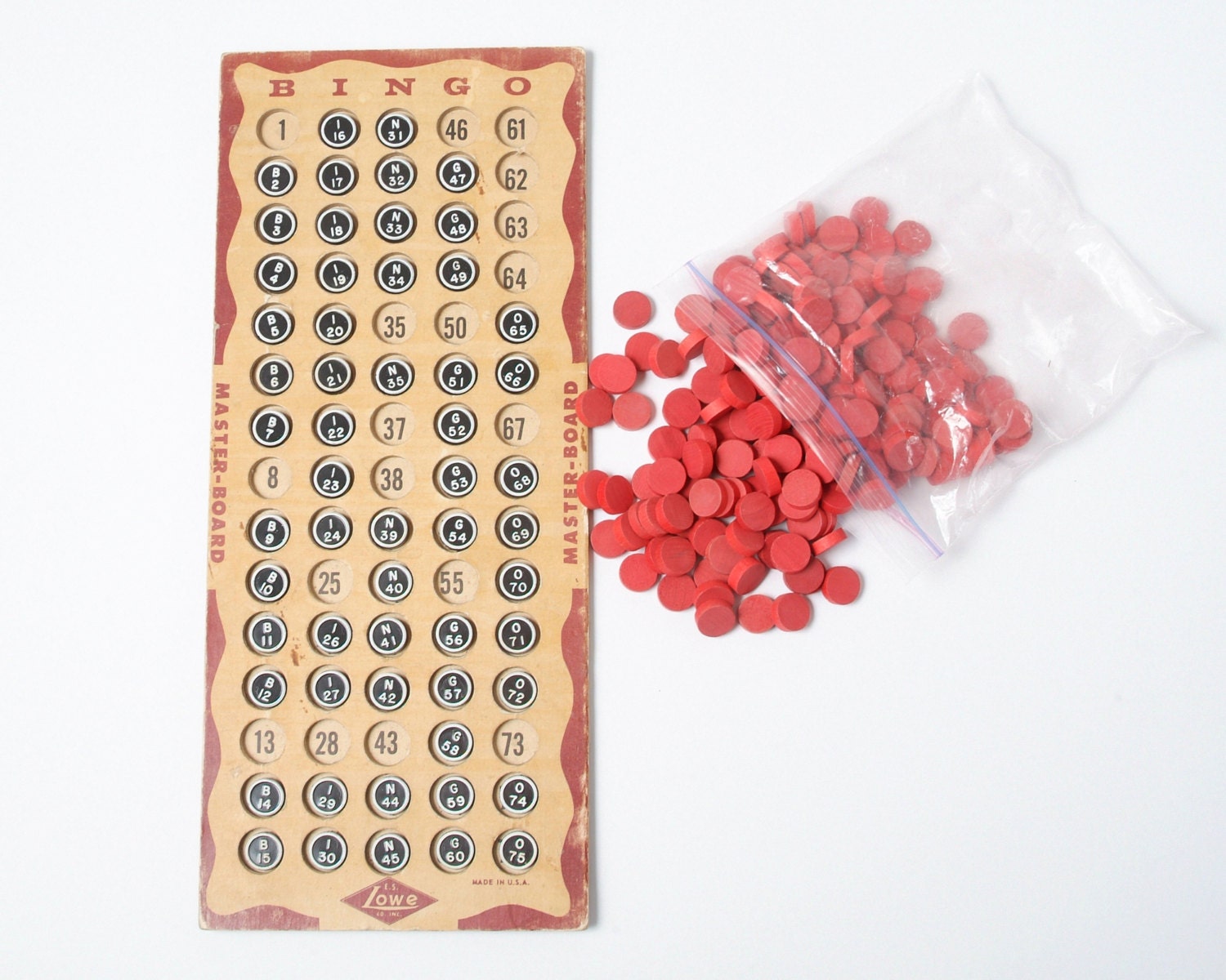 Bingo Master Board with Markers Collectible