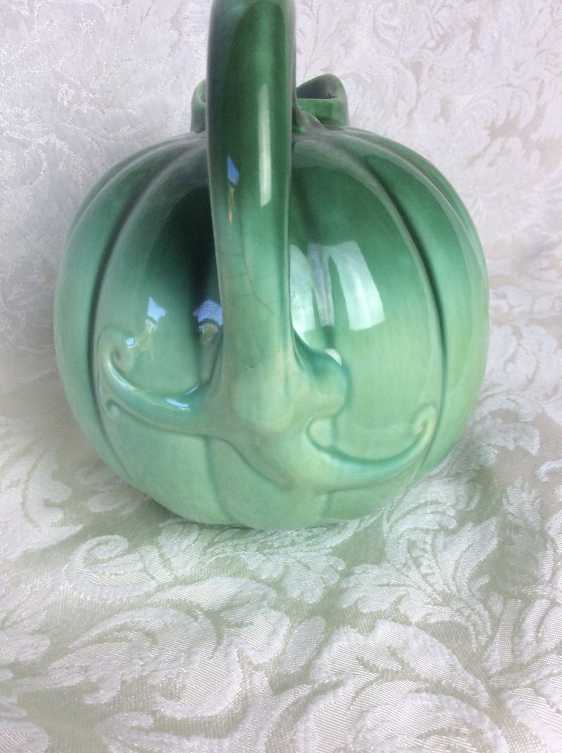 Vintage pumpkin pitcher green gourd pitcher