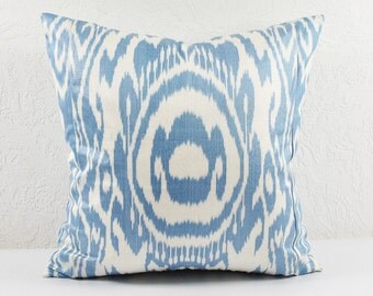 Ikat Pillow Hand Woven Ikat Pillow Cover by BlackFigDesigns
