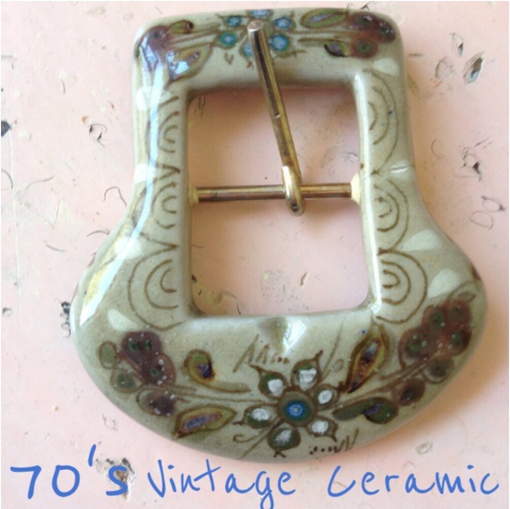 70’s Vintage Ceramic Belt Buckle Mexican Folk Art – Haute Juice