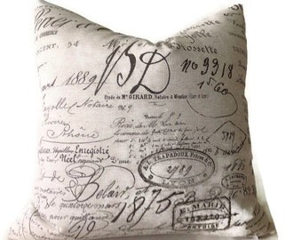 French script pillow | Etsy