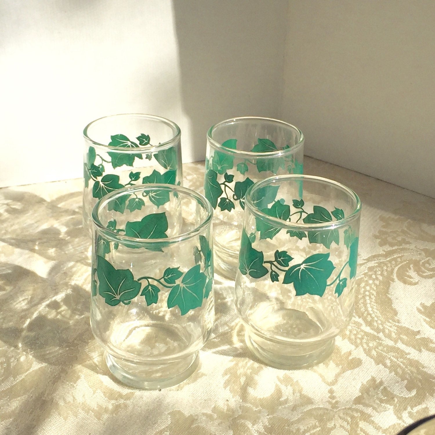 Small Federal Juice Glasses In Southern Ivy By Vintagepoetic