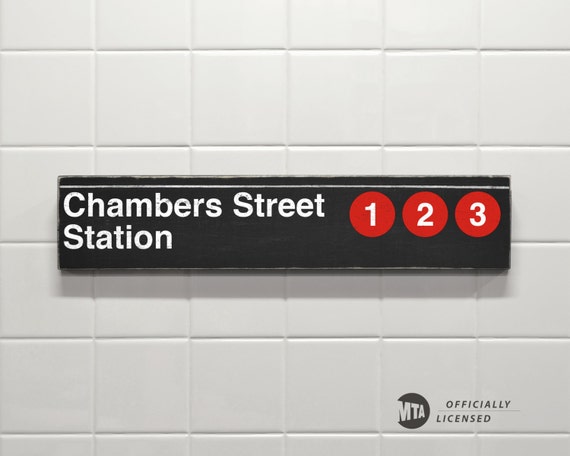 Chambers Street Station New York City Subway Sign by SidewaySigns