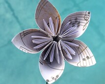 Popular items for music paper flowers on Etsy