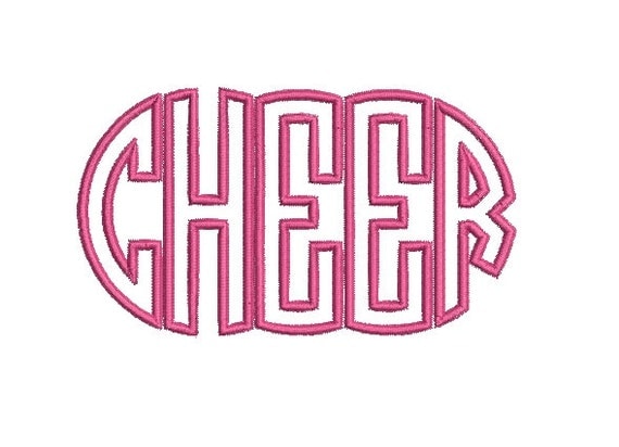 Items similar to Cheer Applique Monogram Design, Embroidery Font (570 ...