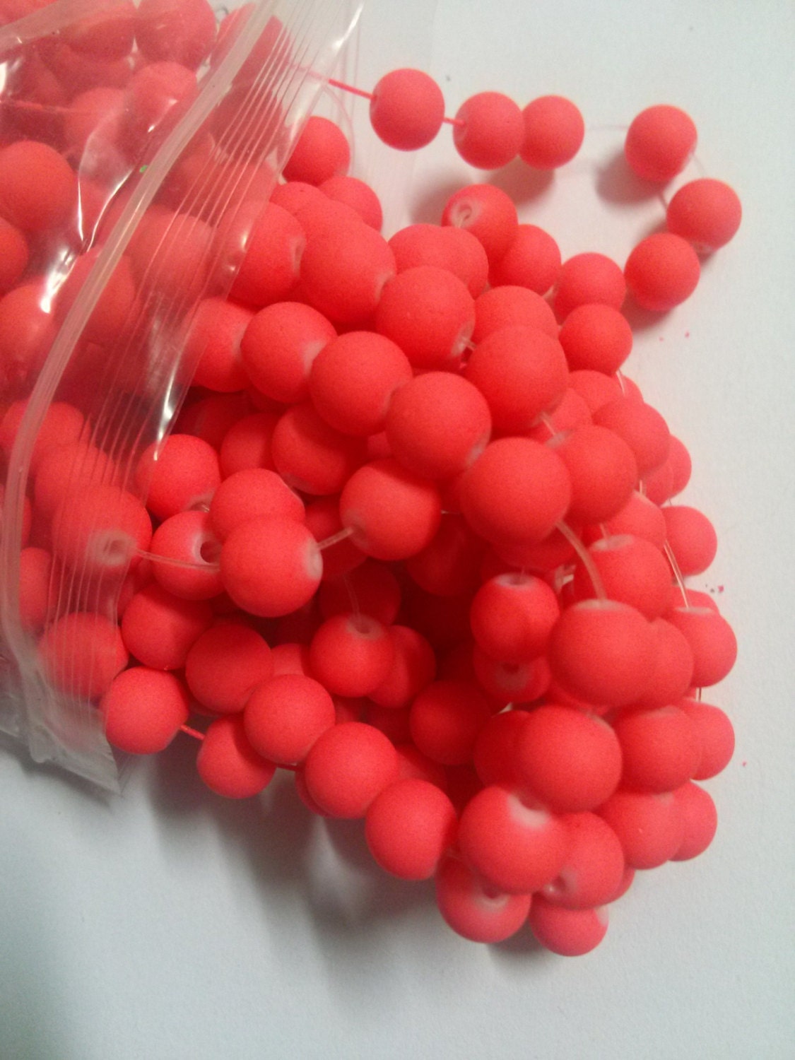 Bulk Beads Rubberized Glass Beads Neon Beads 8mm Wholesale