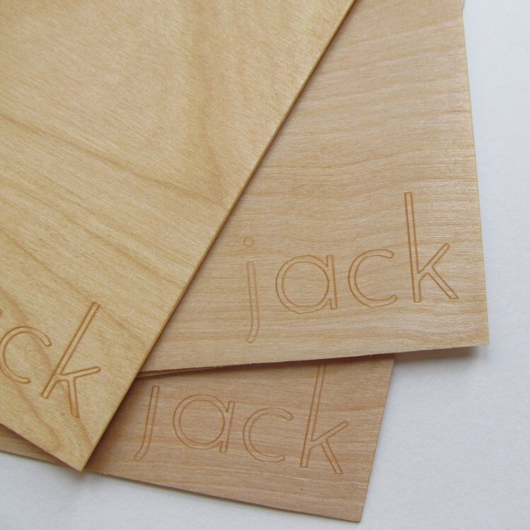 Custom Stationery in Unisex Wood: Your Name by NannersNerman