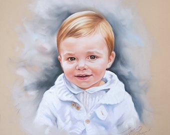 Children pastel portraits by BograArt on Etsy