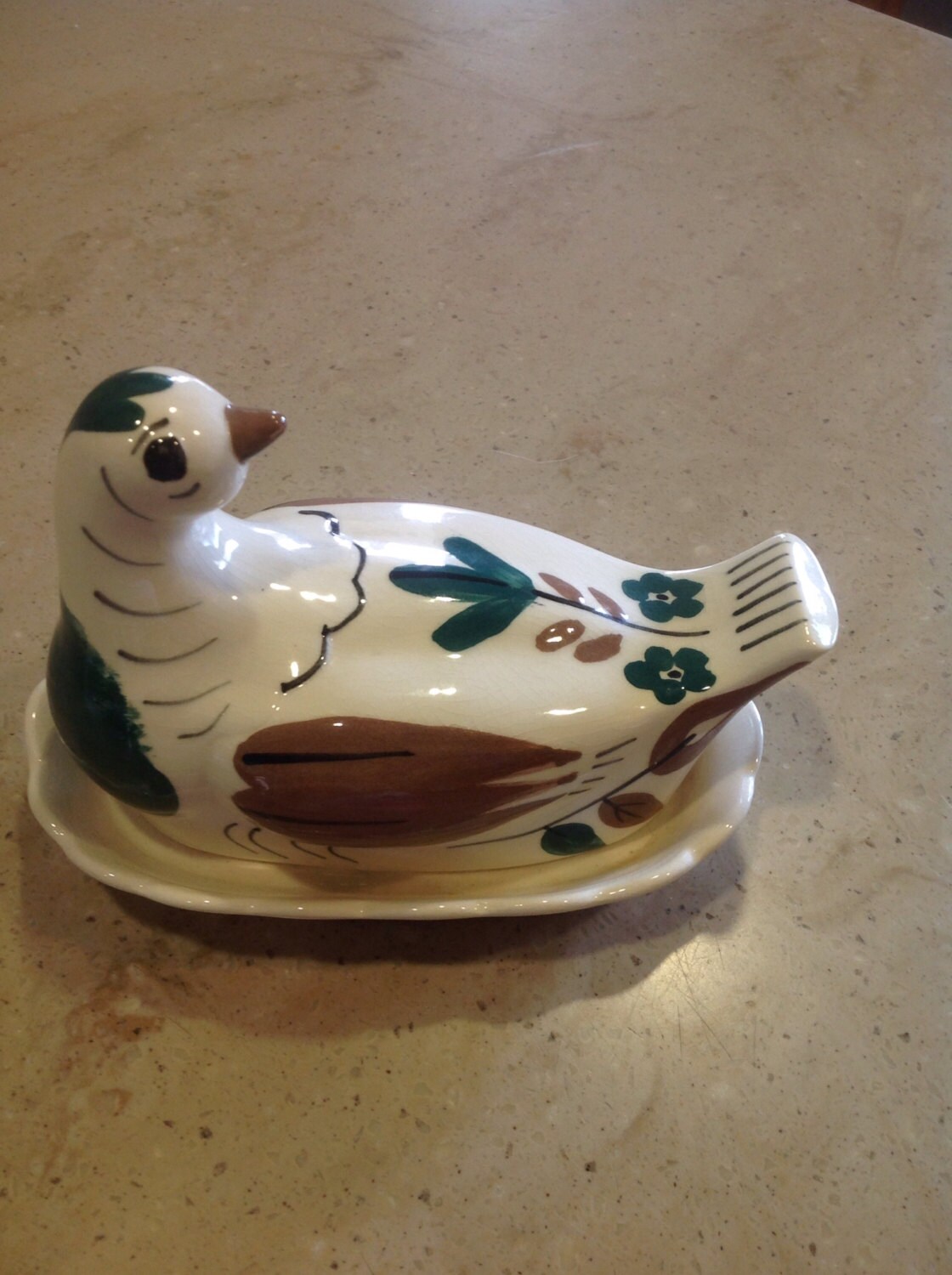 Vintage 1940’s Cleminson Pottery Distlefink/ Distelfink covered ...