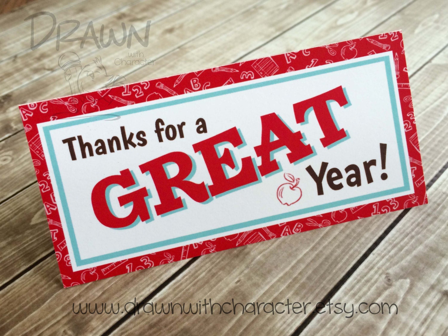 Thanks for a Great Year Bag Topper Teacher Gift Printable