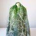 Long silk scarves White Tree in Green scarf hand painted hand