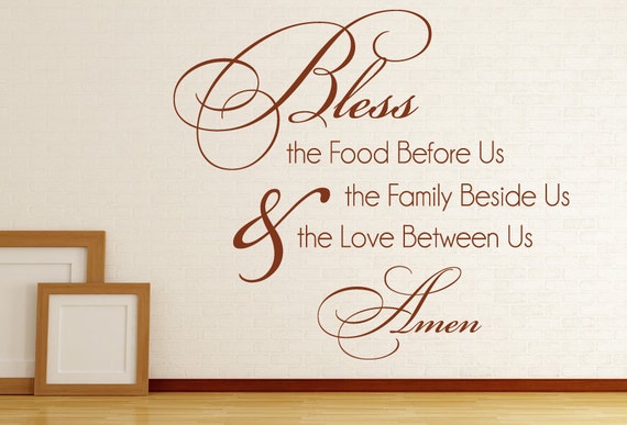 Bless the Food Bible Verse Wall Decal Christian Wall Decal