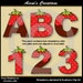 Watermelon Alphabet Letters & Numbers Clip Art Graphics