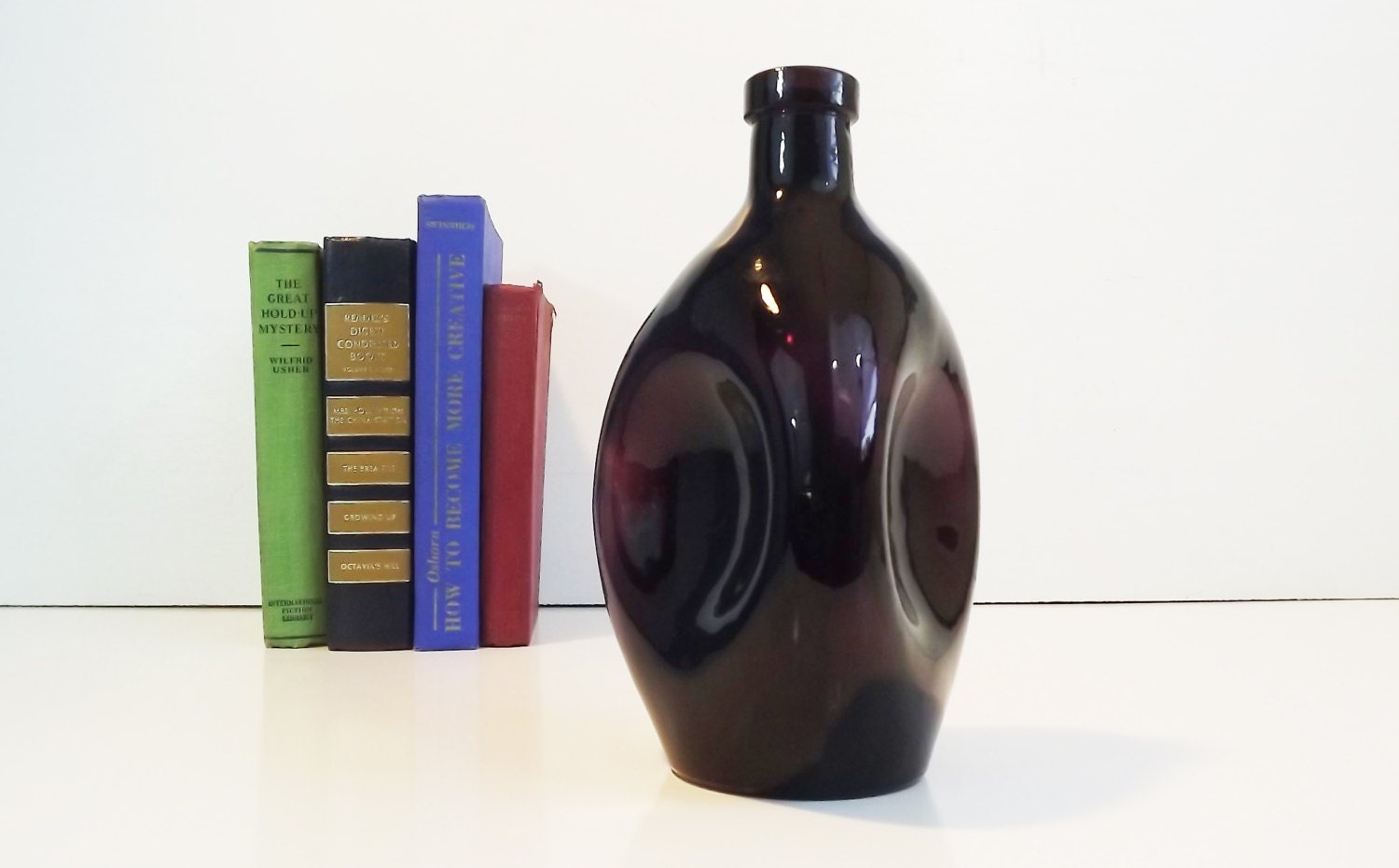 Glass Bottle - Purple Swedish Glass Bottle - Pinch / Pinched Glass Made ...