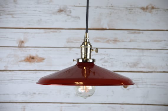 Pendant Light Fixture: 12 Red Vintage by OldeBrickLighting